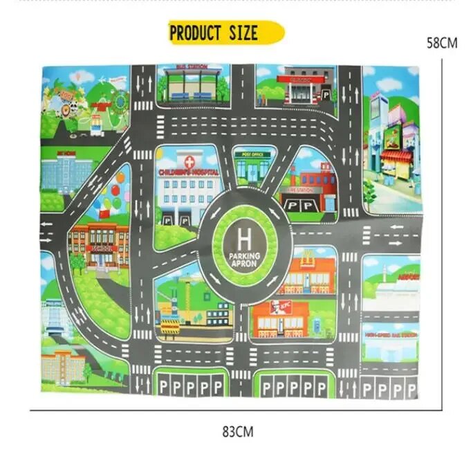 Детский игровой коврик "Городские дороги", цвет small size