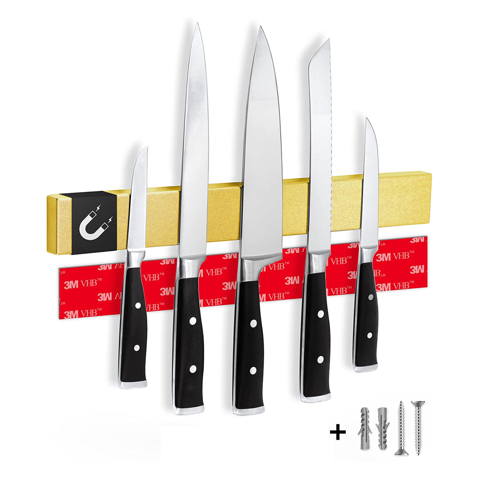 Магнитный держатель для ножей с текстурой мрамора, многофункциональная настенная подставка для ножей без сверления, стойка для хранения ножей.