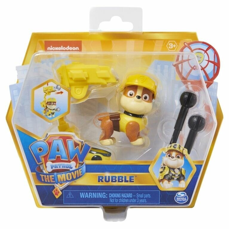 Nickelodeon Rubble The Movie Щенячий патруль серия Кино фигурка Крепыш со съёмным рюкзаком 6061917