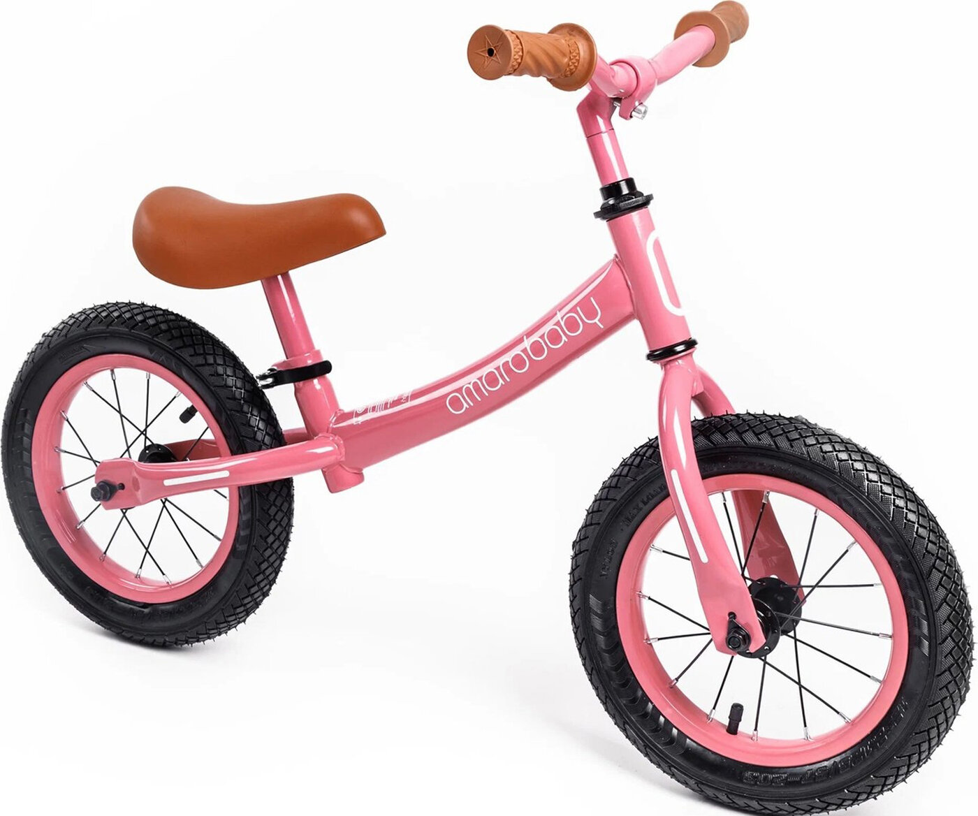 Двухколесный беговел Amarobaby ROAD RACER, розовый