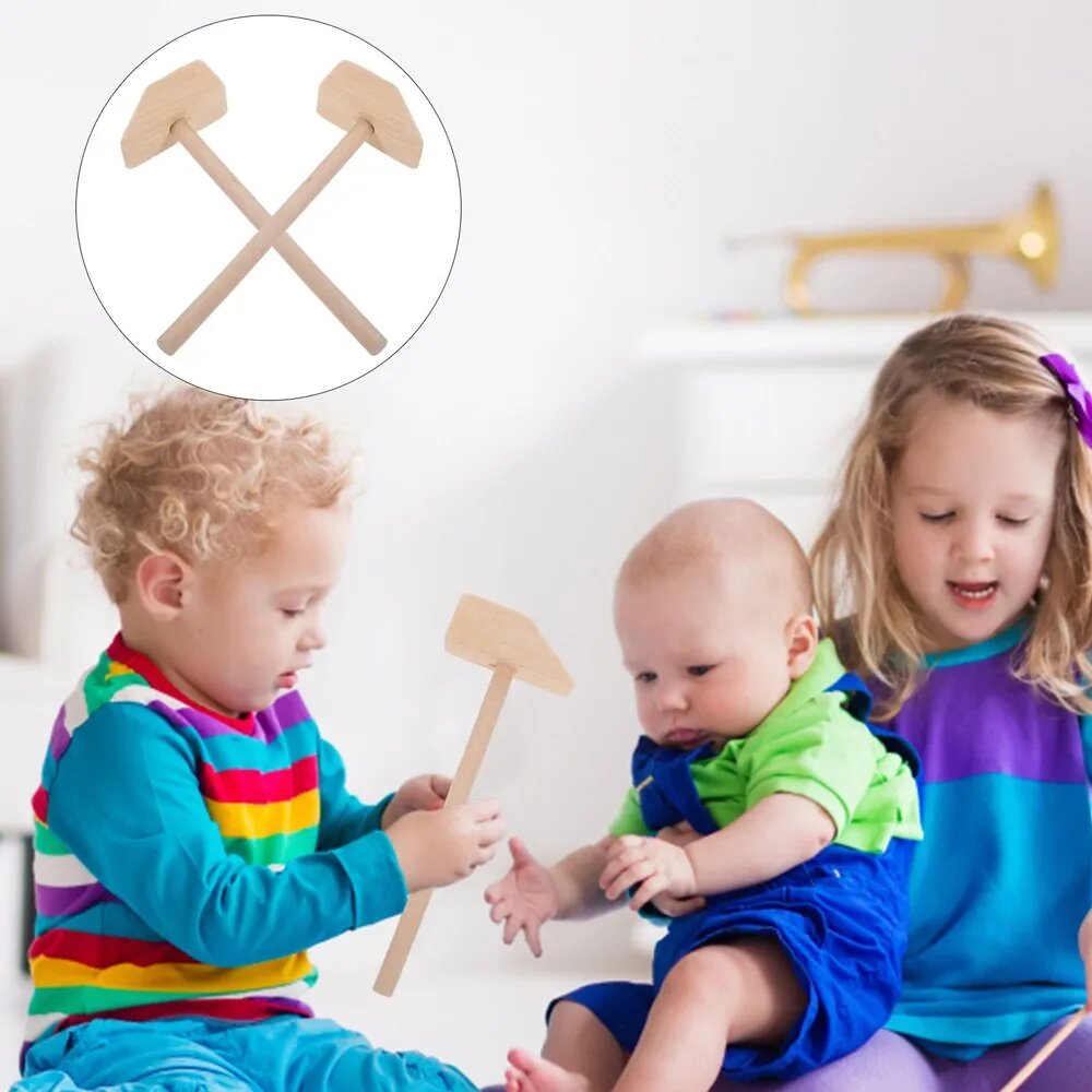 Мини Деревянные Молотки, 10шт, Хаки, Для Детских Игр, Обучения И Развития, Игрушка Для Строительных Блоков