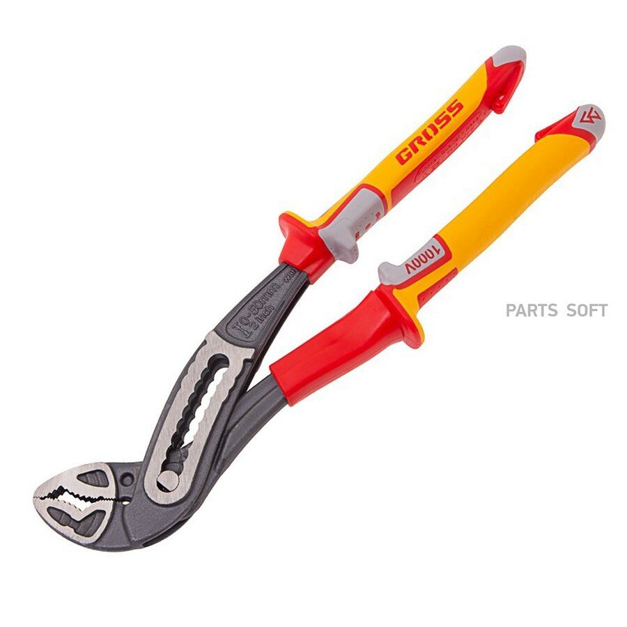 Клещи переставные, диэлектрические рукоятки до 1000 В, 240 мм от официального дистрибьютора, GROSS, артикул 15725