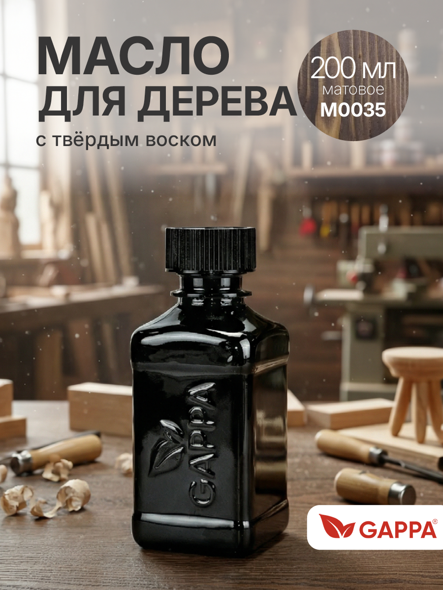 Масло для дерева GAPPA 0035 матовое, цвет венге, 200 мл