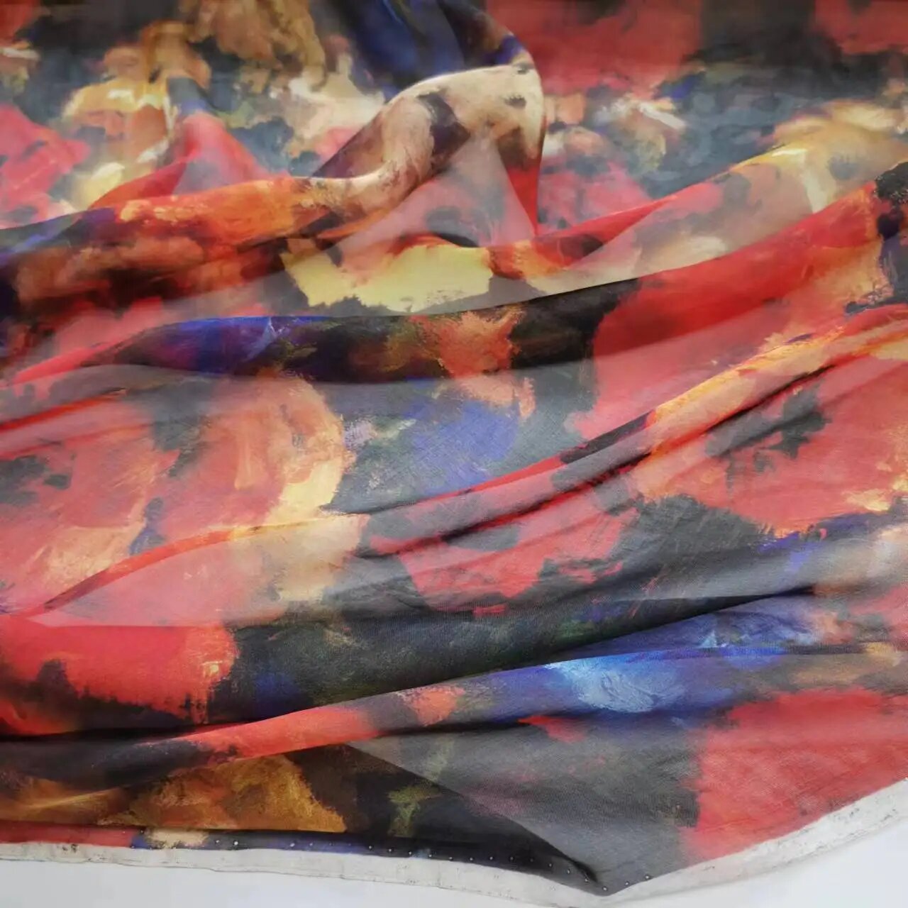 100% чистый шелк шифон тонкая ткань ширина 135 см мягкий 6 мм шарф для платья DIY швейный материал