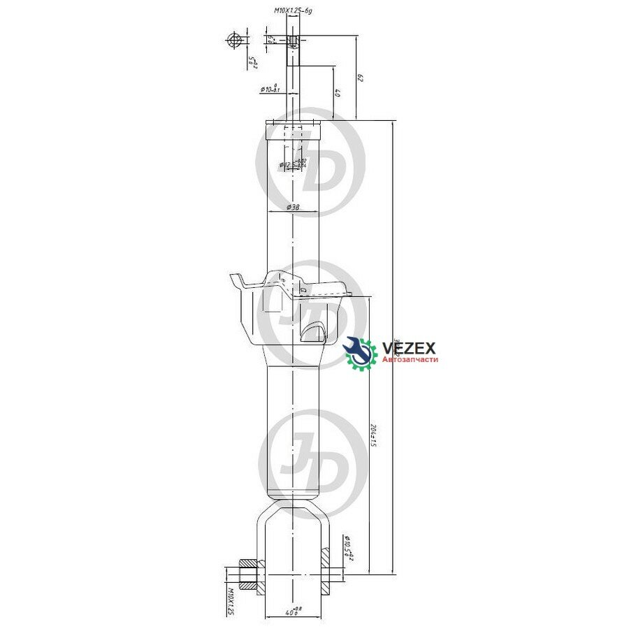 JUST DRIVE JAA0096 Амортизатор газомасляный задний /341224/