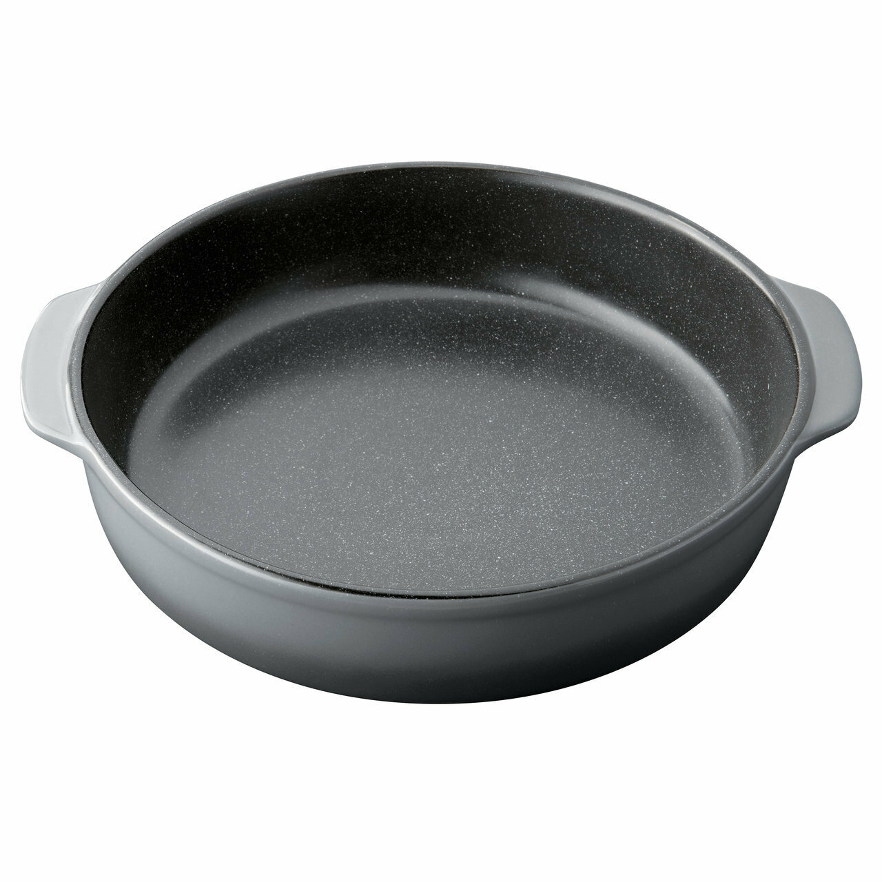 Форма для запекания и выпечки керамическая, BergHOFF Gem, круглая, размер 32,5х28х7см, большая, темно-серая, блюдо для запекания в духовке