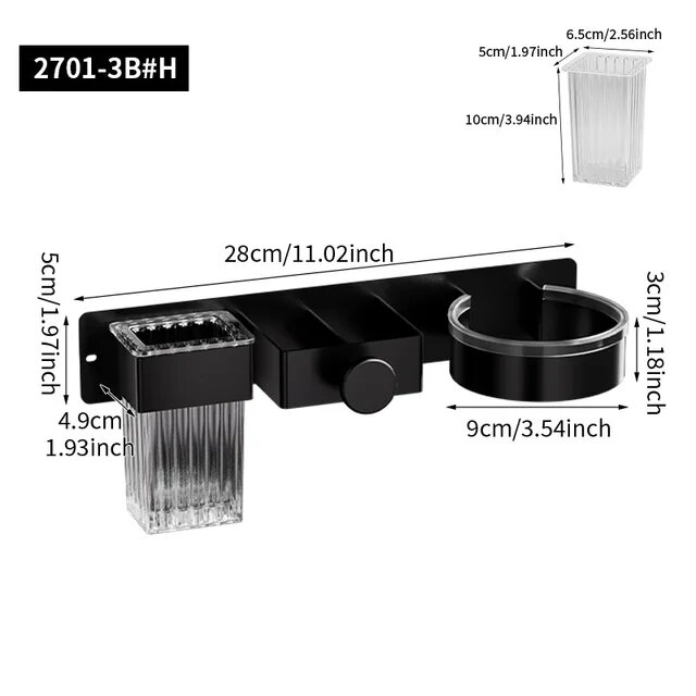 Подставка для фена, подставка для выпрямителя для волос в ванной, подставка для плойки, полка для хранения в ванной.