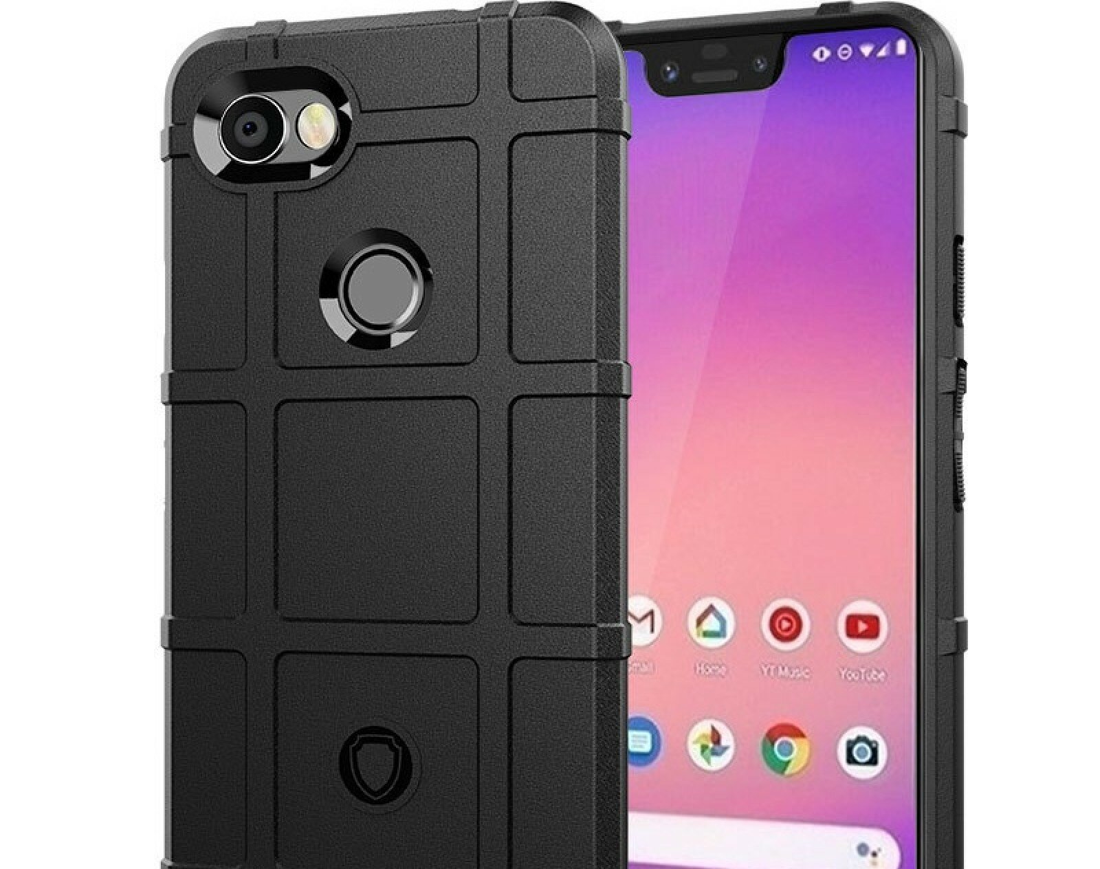 Противоударный чехол-бампер MyPads для Google Pixel 3a с усиленной защитой, черный