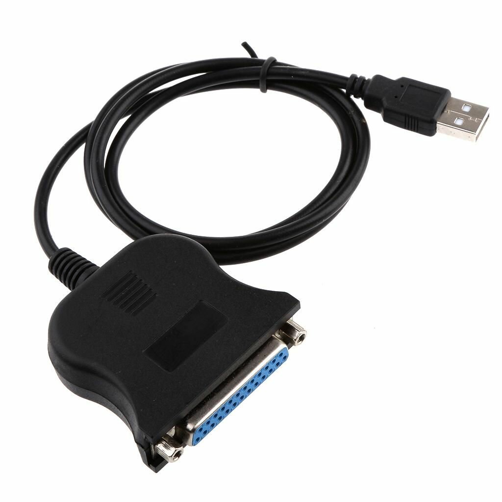 Адаптер USB 2.0 на параллельный принтер DB25, кабель LPT IEEE 1284 для ноутбука, черно-белый