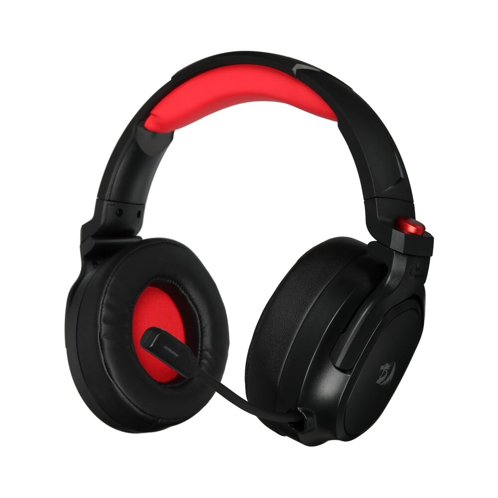 Игровые наушники с микрофоном REDRAGON Nomen, черный/красный, RGB, радиоканал 2.4 ГГц