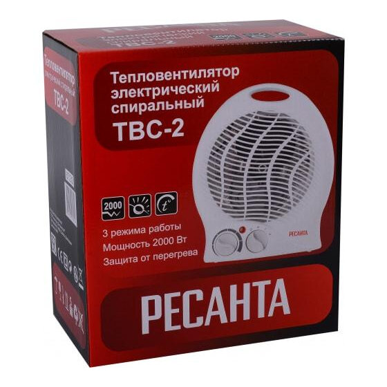 Тепловентилятор ТВС-2 (2кВт) Ресанта, РЕСАНТА 67/2/2 (1 шт.)