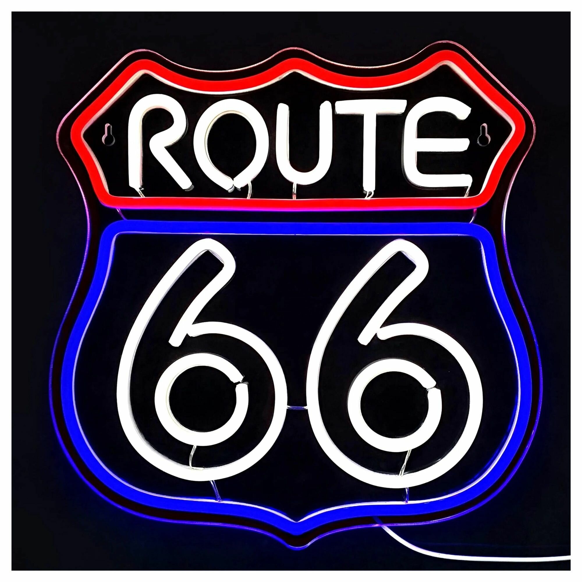 Route 66 Неоновая Вывеска Светодиодная Для Декора Стен 28,2смx28,7см