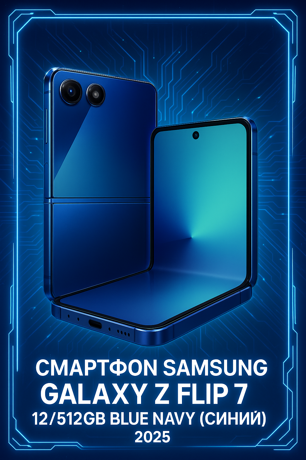 Смартфон Samsung Galaxy Z Flip 7 12/512Gb Blue Navy (Синий) 2025