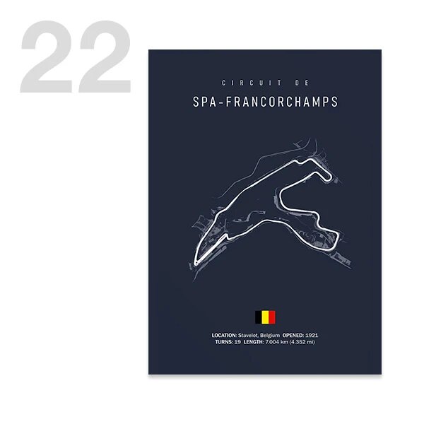 Принт Circuit de Spa-Francorchamps, 30x40см, Pattern22, без рамки