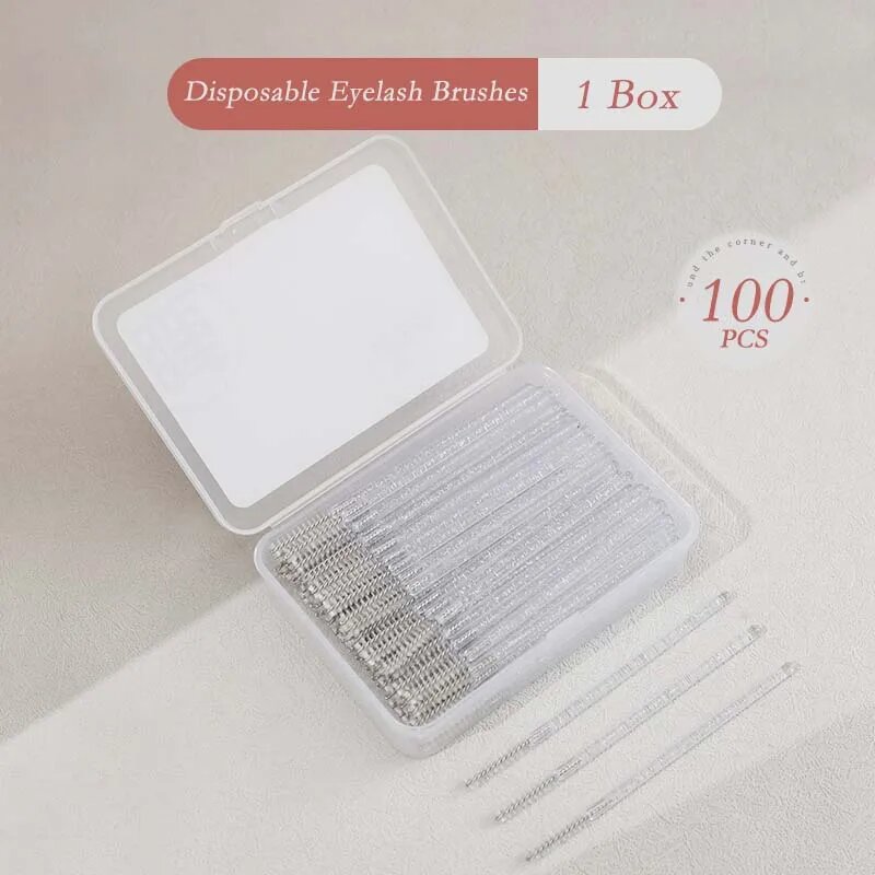 Brainbow 100 шт. одноразовые кисти для ресниц, инструменты для наращивания ресниц, тушь для бровей, палочки, расческа, катушки, микроаппликаторы для макияжа