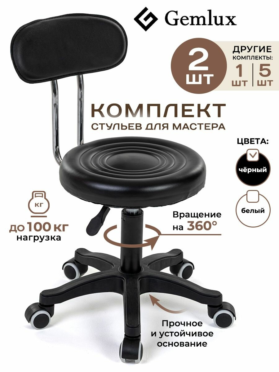 Комплект стульев мастера GEMLUX GL-BR-003BKP/2 каркас пластик