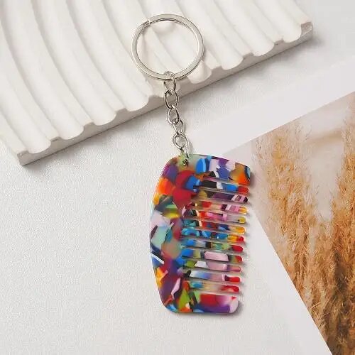 Мини-гребень-брелок Colorful, серебро