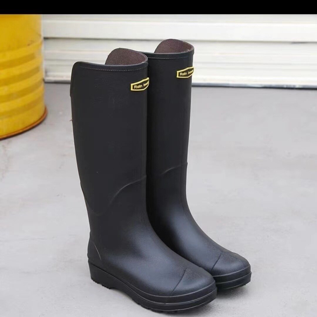 Высокие резиновые сапоги для мужчин и женщин, нескользящие и водонепроницаемые, с толстой подошвой и износостойкие, длинные сапоги для воды, резиновые сапоги для ходьбы по воде на открытом воздухе. Размер обуви. EU:38