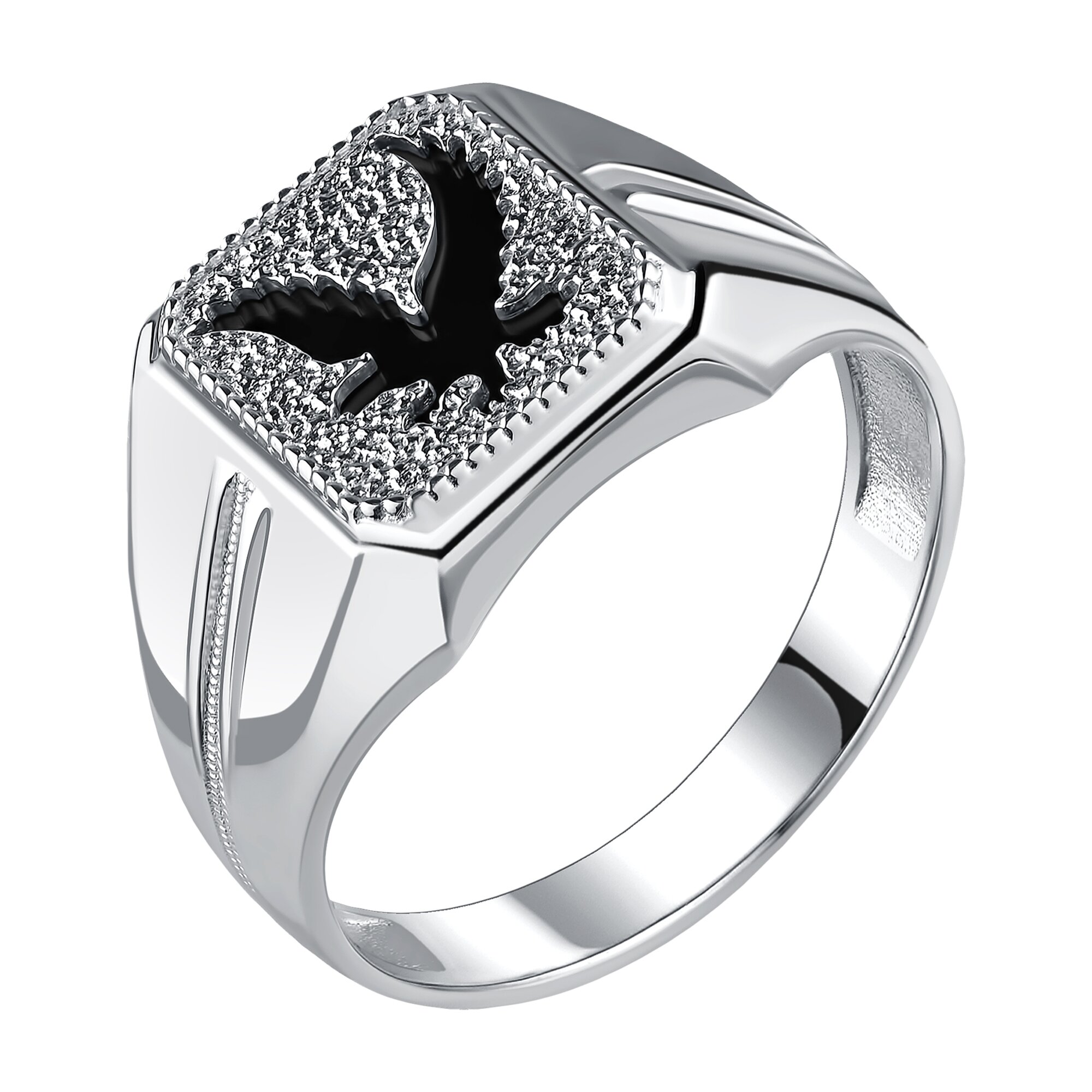 Кольцо, серебро, 925 проба, родирование, агат