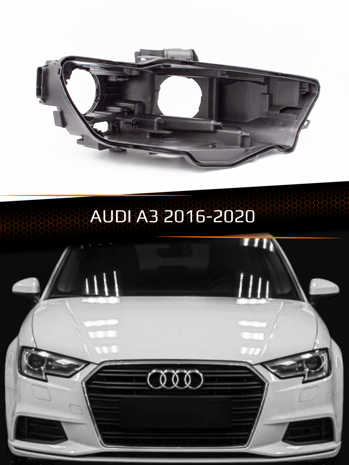 Корпус фары AUDI A3 2016-2020 рестайлинг (правый)