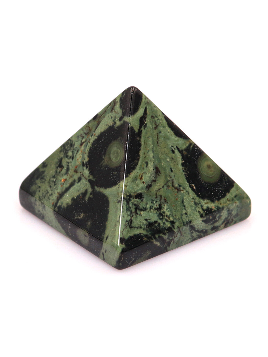 Пирамида из натурального камня "Зеленая Яшма Камбаба" (2,5 x 3 x 3 см)