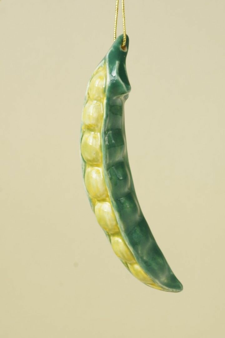 Ёлочная игрушка "Горох на ёлочку". Ярославская майолика. Керамика ручной работы. Сделано в России.