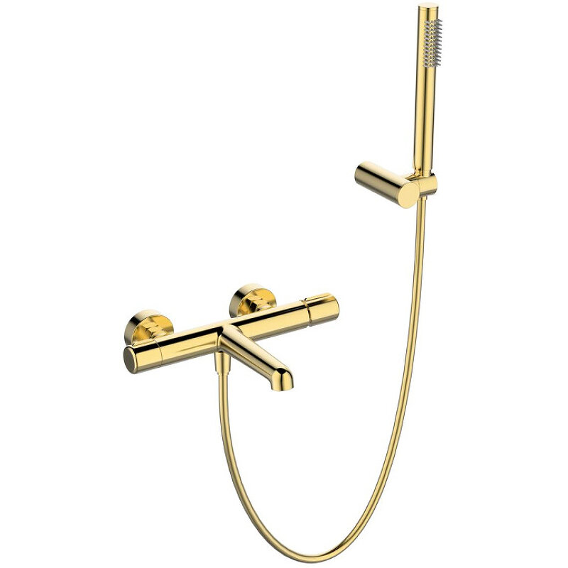 Смеситель для ванны и душа BelBagno Uno золото UNO-VASM/DFS-ORO