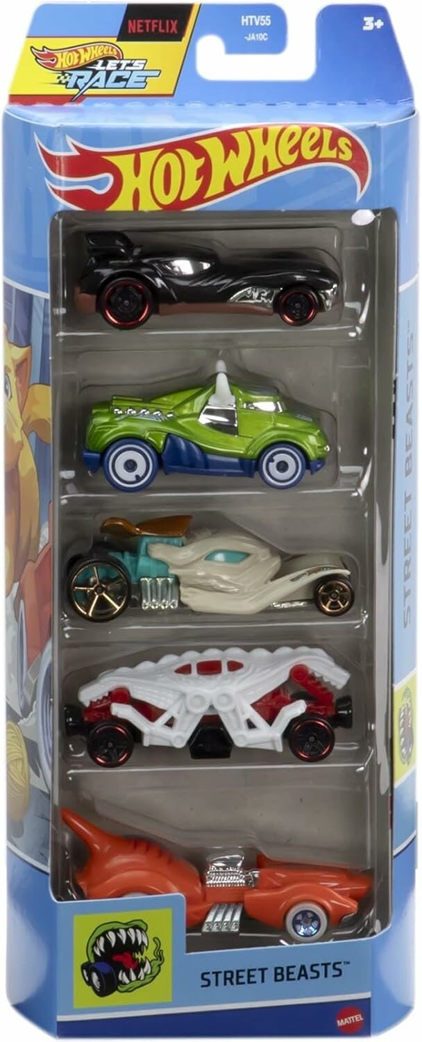 Набор из 5-ти машинок Hot Wheels Street Beasts HTV55, металл/пластик, для мальчиков, от 3 лет