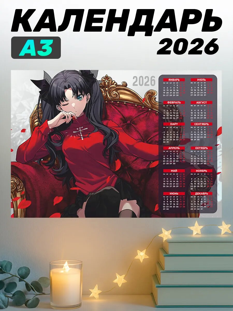 Календарь 2026 настенный Аниме Fate Рин Тосака