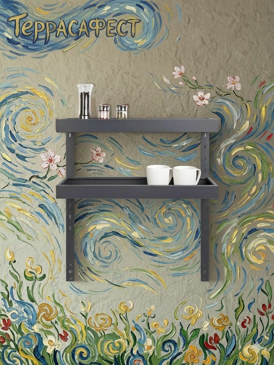 TERRASA: Набор Садовой Кухни - Полка Двойная, Компакт - Уличная Модульная Кухня