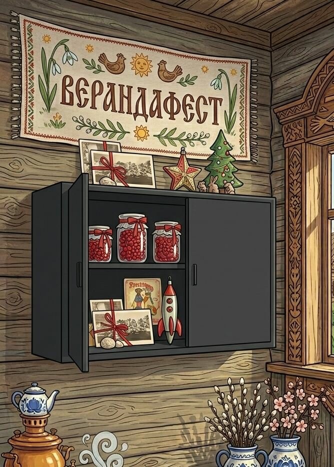 VERANDA: Садовая Кухня - Шкаф Навесной с Дверцами - Уличная Модульная Кухня