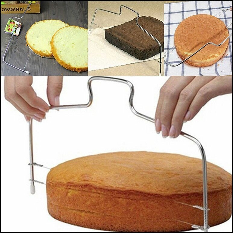 Струна для нарезки коржей бисквита и Тортов, набор для выпечки рамка и 2-е струны, леска для тортов / резак для кексов / нож для выпечки, 1 шт.