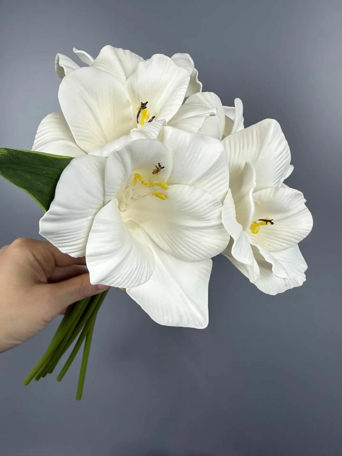 Искусственные цветы для декора из латекса премиум Гладиолус амариллис букет для интерьера и декора 35 см