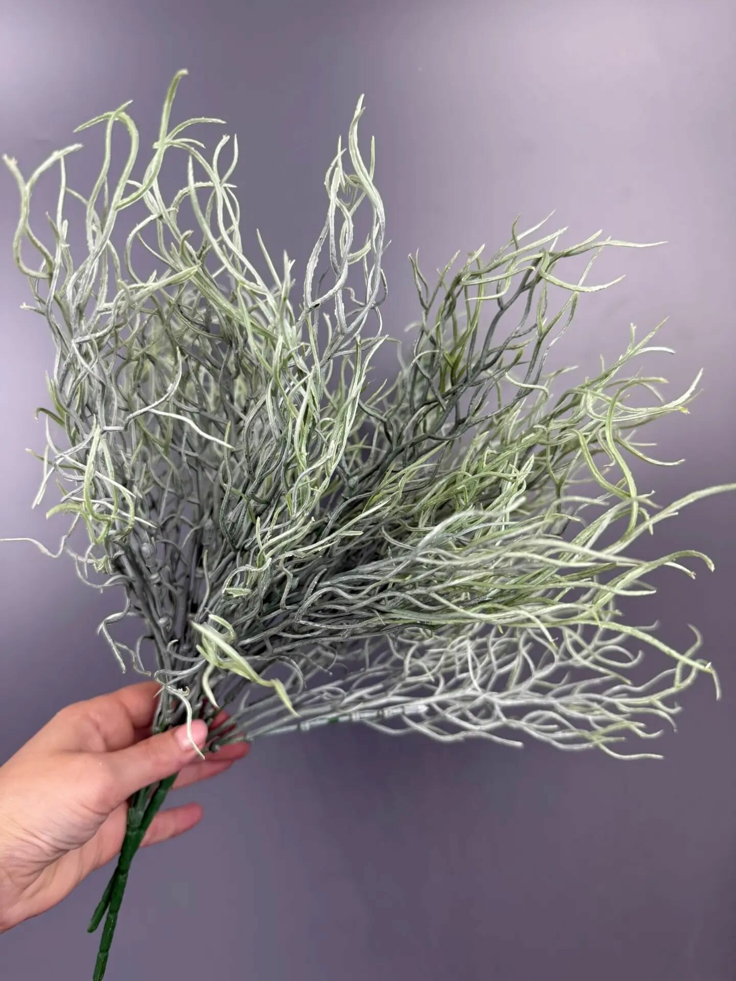 Искусственные цветы для декора интерьера зелень весенняя седая 2 букета 36см