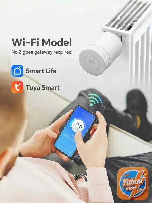 Электронный радиаторный термостат с Wi-Fi, Tuya Smart Life, регулятор температуры TRV, белый