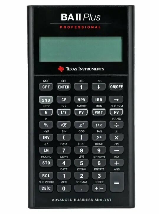 Калькулятор финансовый TEXAS INSTRUMENTS TI BA II PLUS PROFESSIONAL