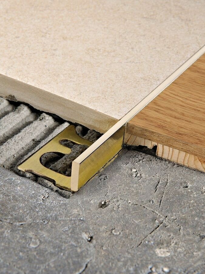 L-образный профиль для пола Латунный Стыковочный PLGON 10 мм, PROLEVIGAL Progress Profiles 2700мм -1 шт