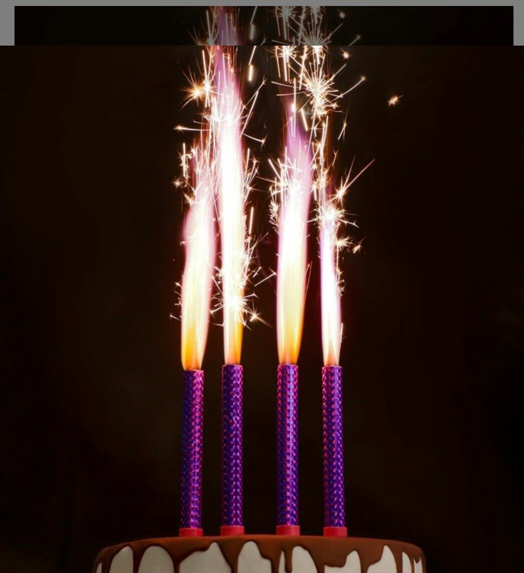 Свечи для торта фонтан Розовое пламя