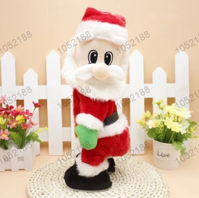 Фигурка декоративная Санта-Клаус Дед Мороз, танцует, поет, высота 33 см, новогодняя