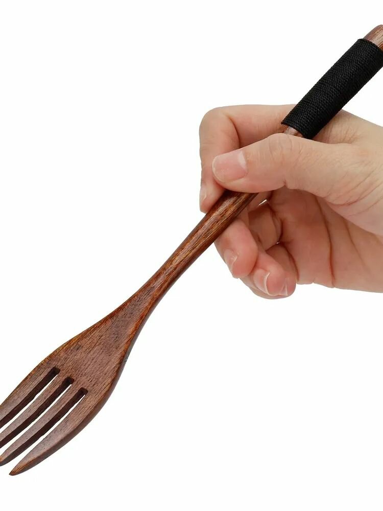 Вилка кулинарная, деревянная, 22.5 см,1 кусок