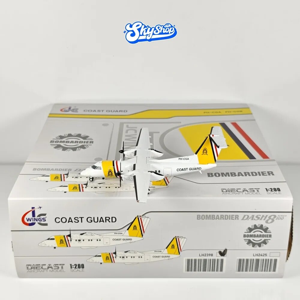 Сборная модель Самолет Bombardier Dash 8-100 Coast Guard 1:200 масштаб Белый/Желтый