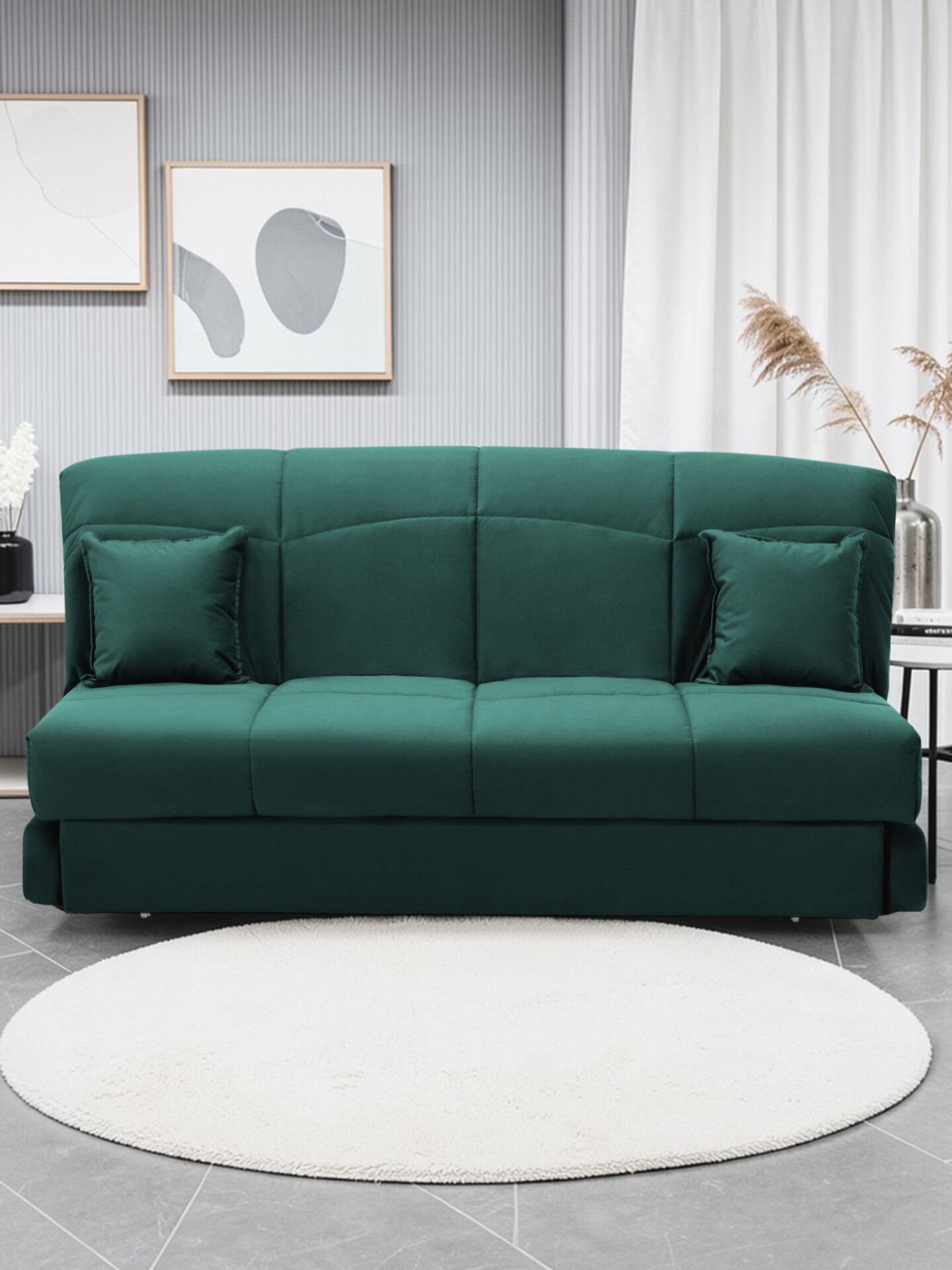Диван Юпитер Velutto 20 NOW 185x115x95 см, зеленый Велютто, аккордеон Фиеста