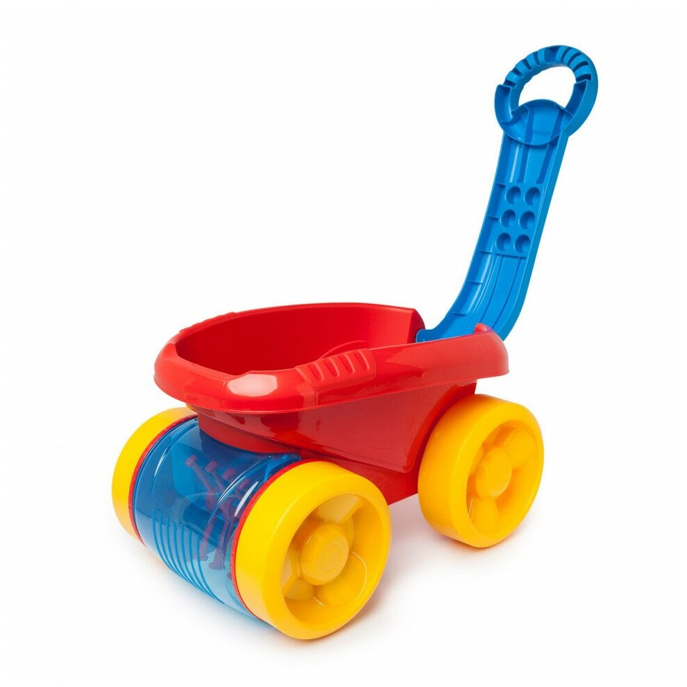 Mega Bloks Тележка для сбора и хранения деталей, красная, с синей ручкой, 20 деталей