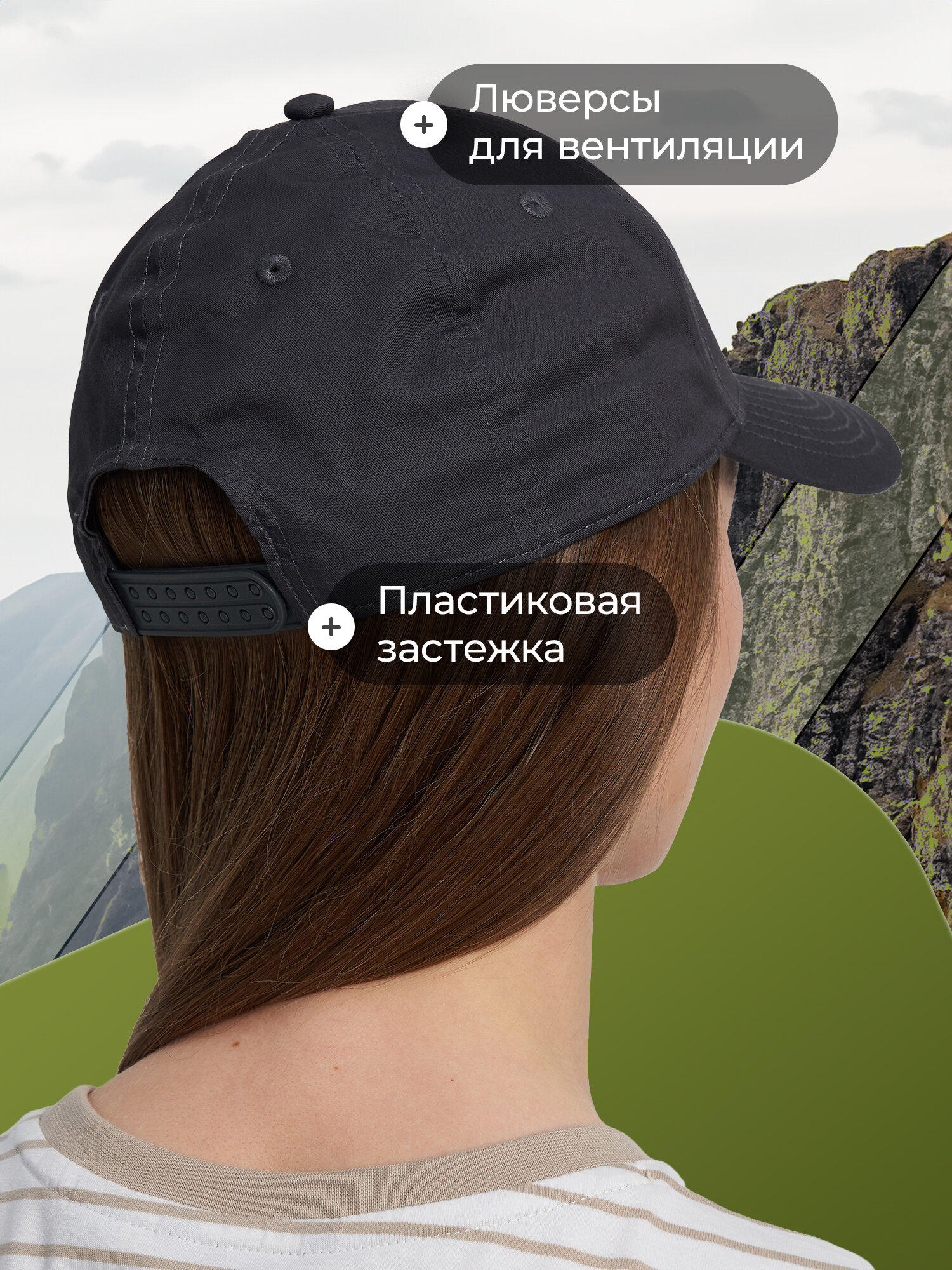 Бейсболка De Mount для мужчин и женщин, размер one size, темно-серый — фото 1