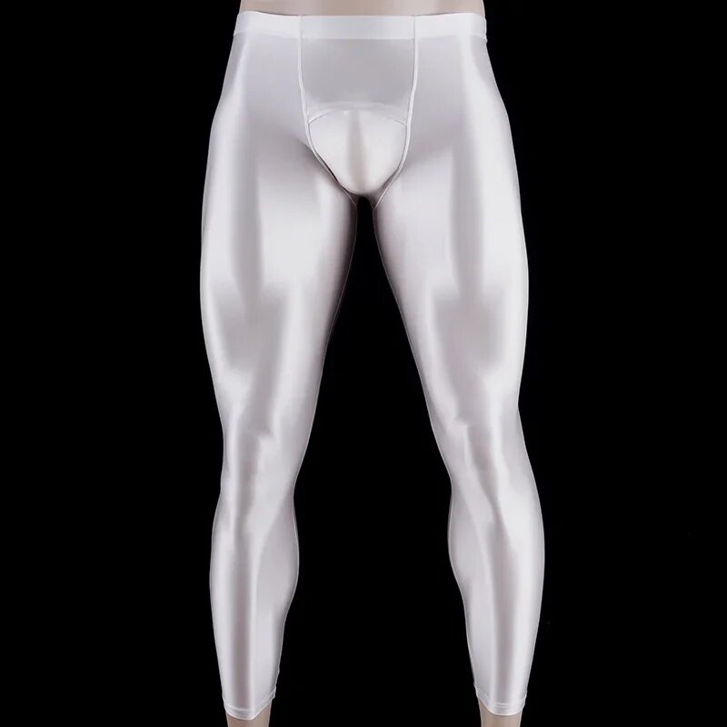 Сексуальное мужское нижнее белье YAULAANG, блестящие леггинсы, Мужские штаны для йоги, блестящие гладкие эластичные колготки со слоном