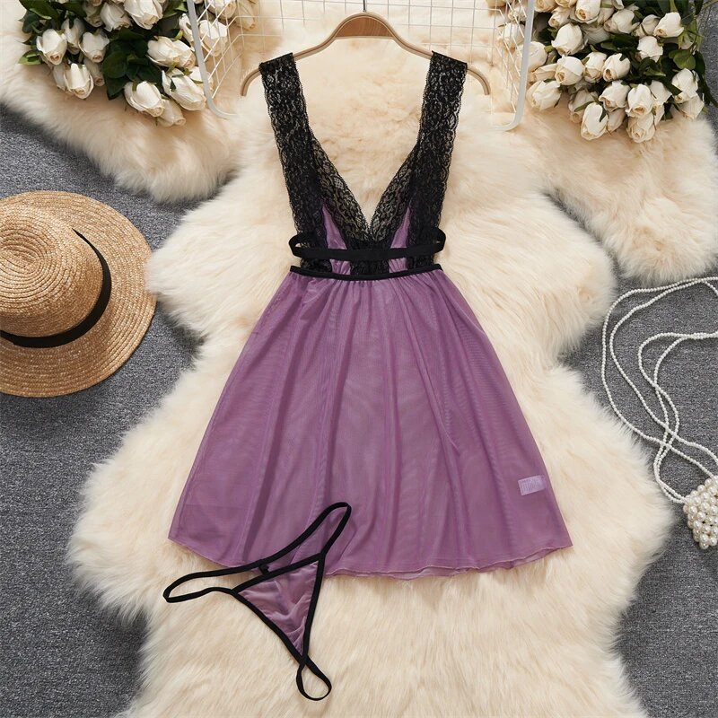 Ночное белье с бантом на Хэллоуин с открытыми плечами, женское эротическое платье принцессы с лямкой на шее для ролевых игр