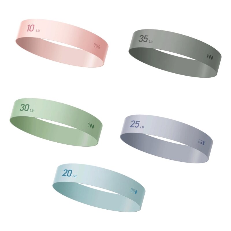 5 упаковок Латексной Резинки-Эспандера Для Упражнений На Прочность С Противоскользящим Дизайном Для Занятий Йогой И Фитнесом