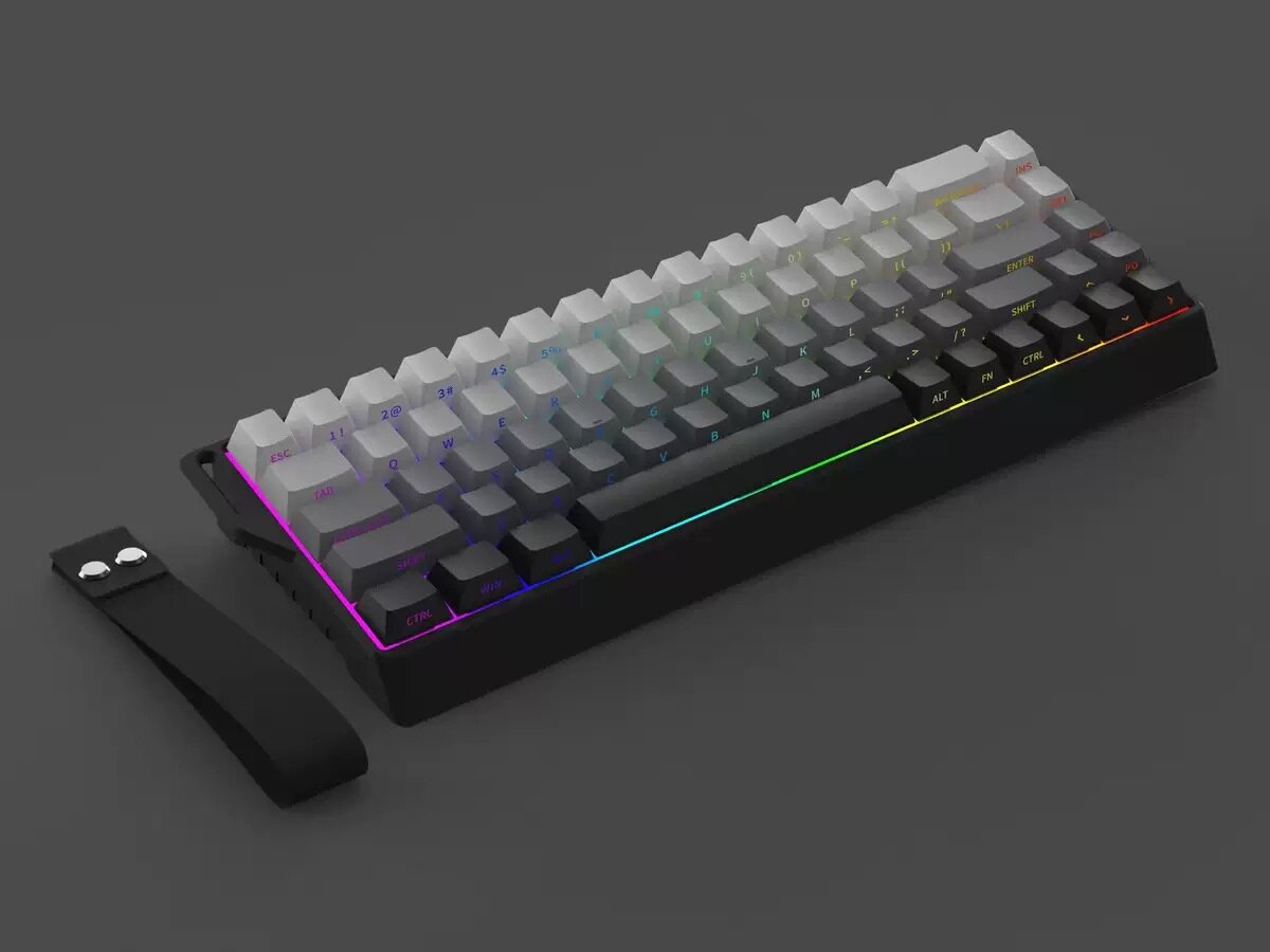 Механическая клавиатура k68 с тремя режимами работы, лазерной гравировкой логотипа, трехрежимным Bluetooth, RGB-подсветкой, 68 клавишами, боковой гравировкой, 2.4G.