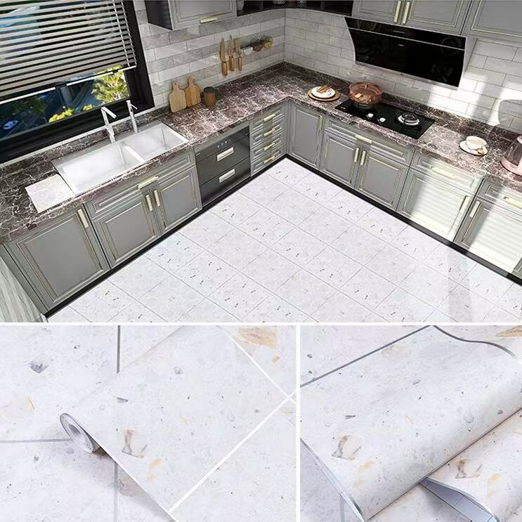 В ванной и на кухне плитка для пола, водонепроницаемая и противоскользящая, 500*60 см