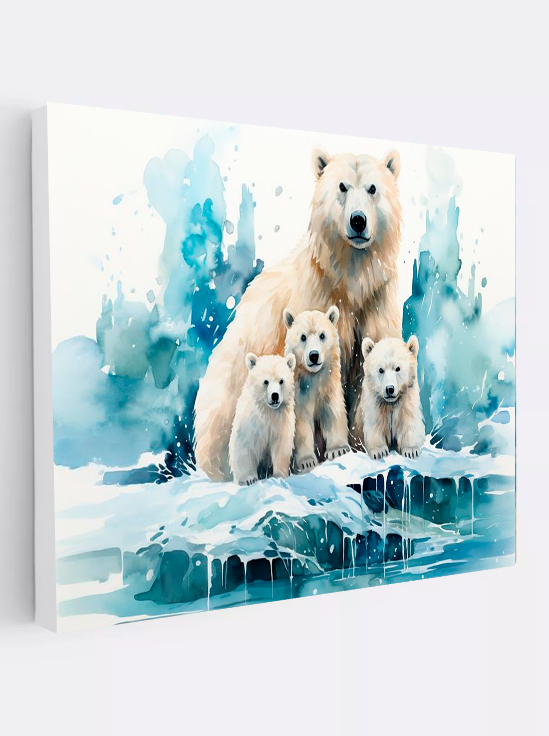 Картина по номерам "Семейство белых медведей", хлопковый холст на подрамнике 40х50 см, акрил, 000 Art Hobby Home